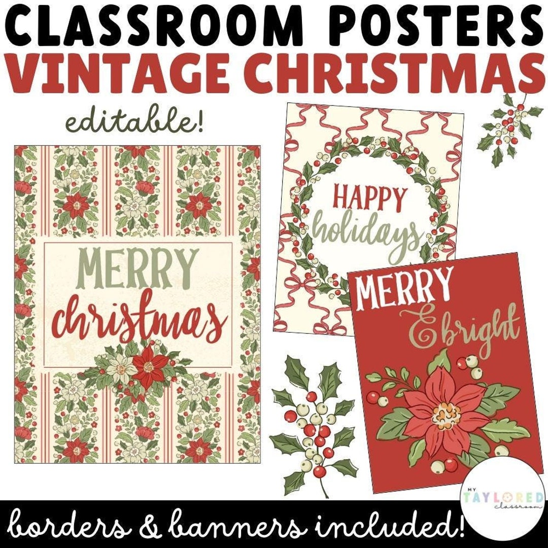 Vintage Christmas Classroom Posters | Holiday Posters | Christmas ...
