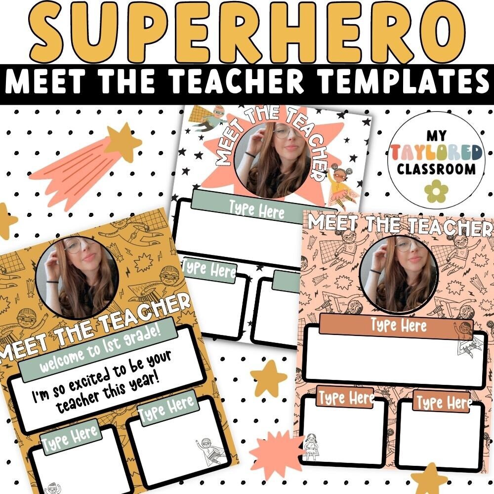Superhero Meet the Teacher Templates EDITABLE Superhero - Etsy
