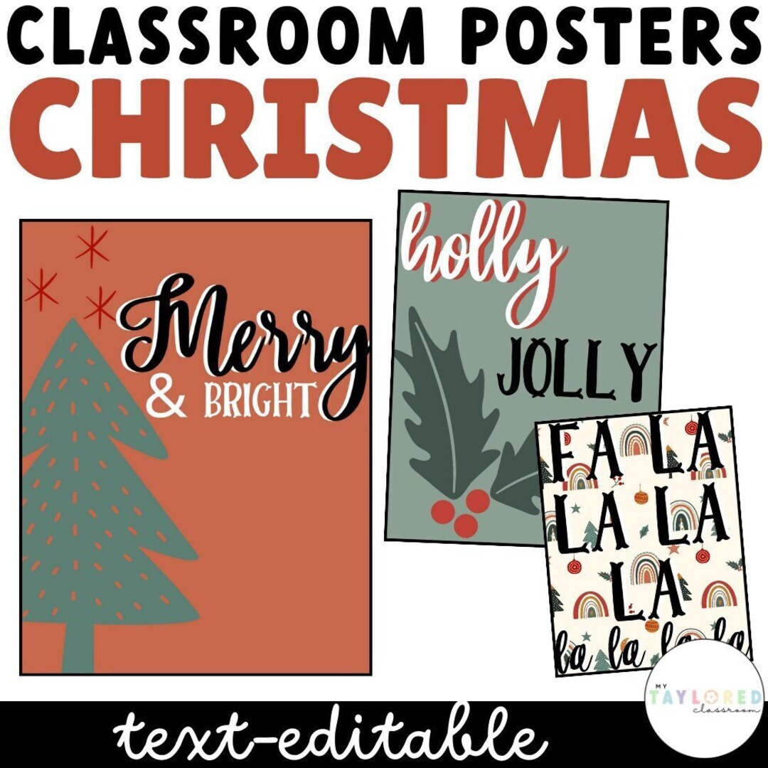 Christmas Boho Rainbow Classroom Posters | Christmas Classroom Posters ...