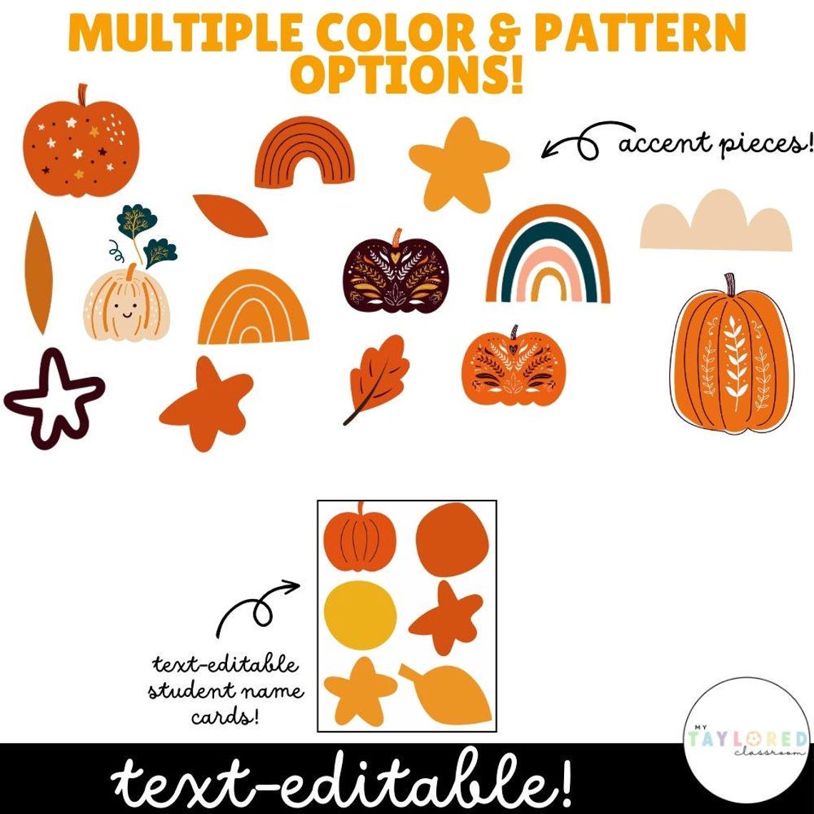Fall Boho Retro Bulletin Board Kit or Door Decor | Fall Classroom Decor ...