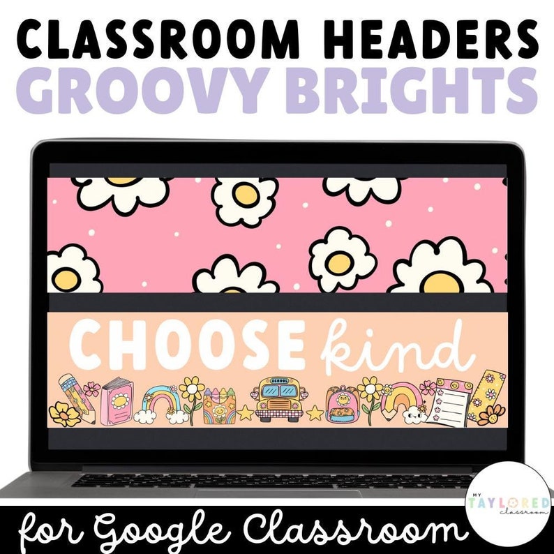 Groovy Brights Google Classroom Headers | Back to School Classroom ...