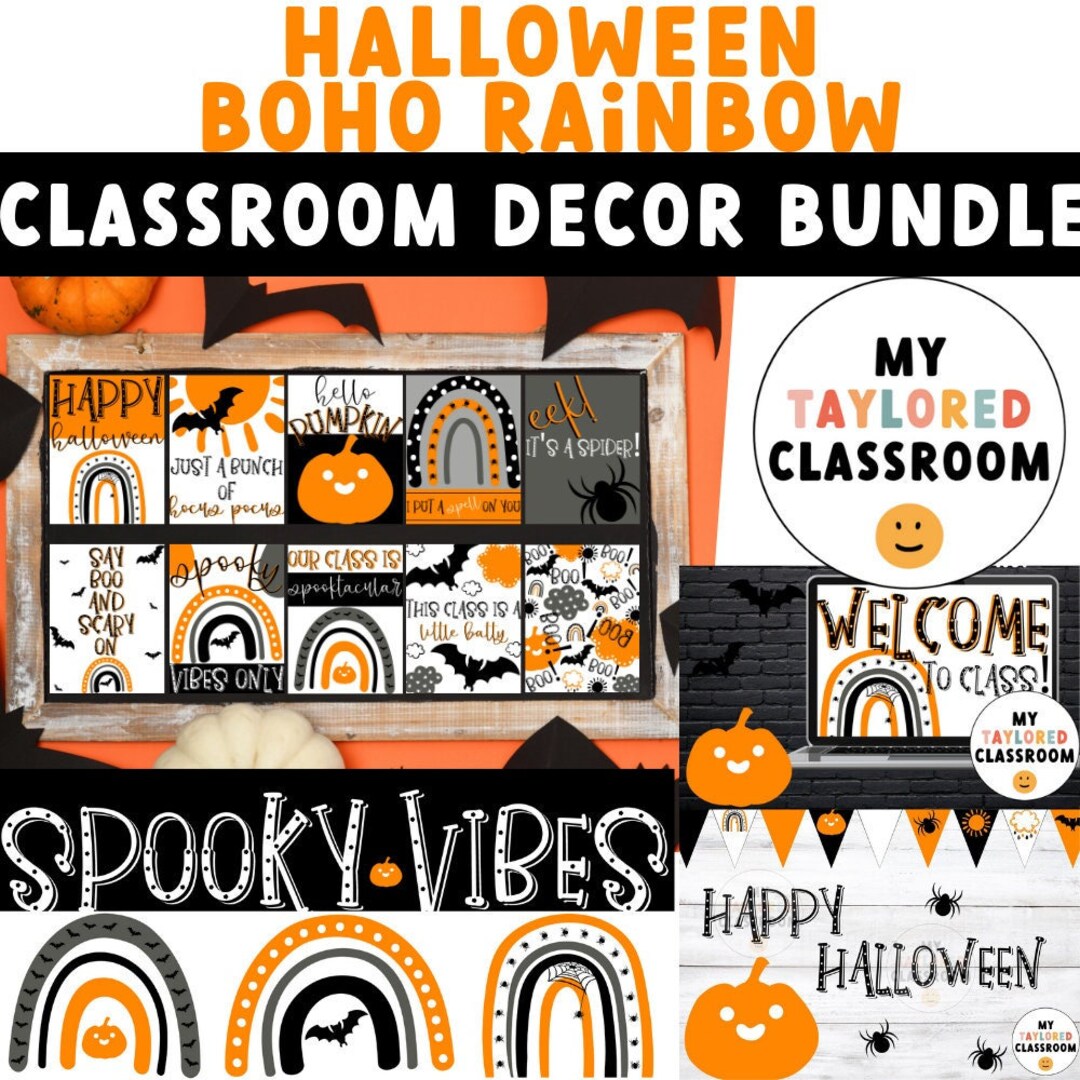 Halloween Boho Rainbow Classroom Decor Bundle - Etsy