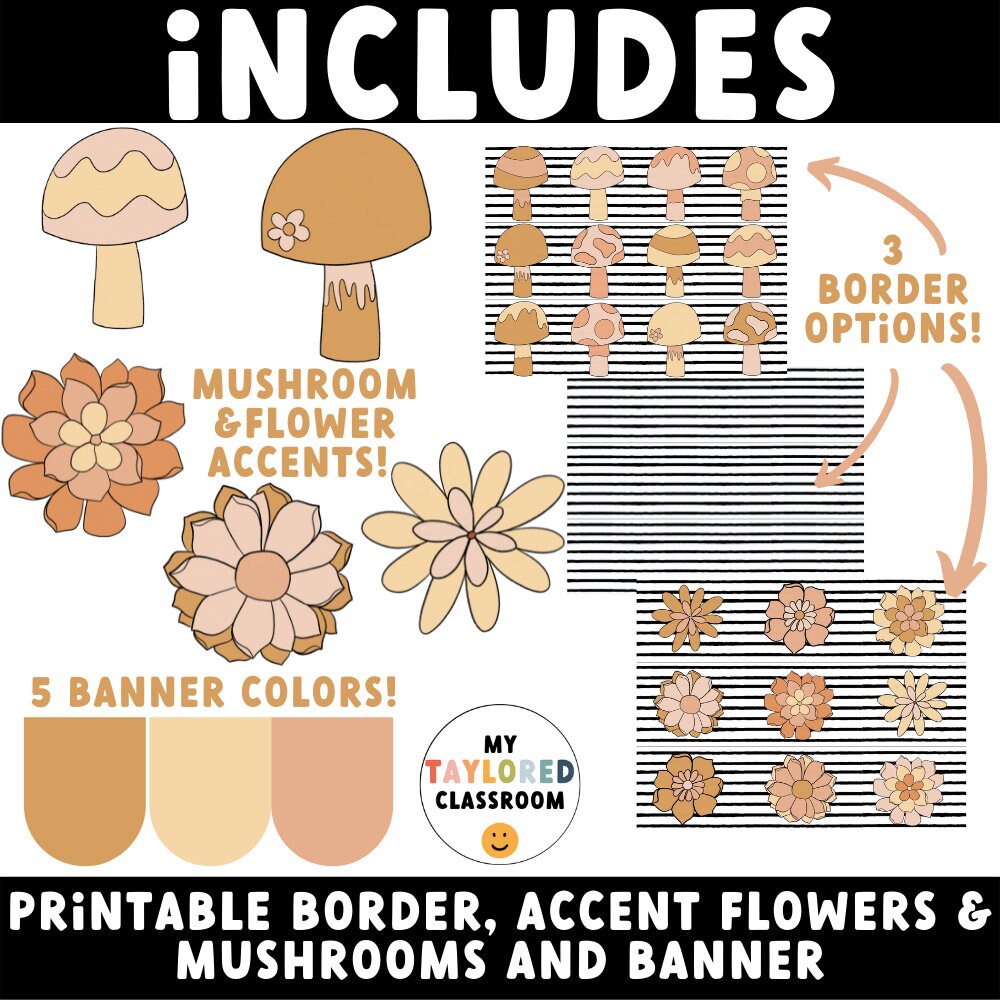 Spring Boho Retro Bulletin Board - Etsy