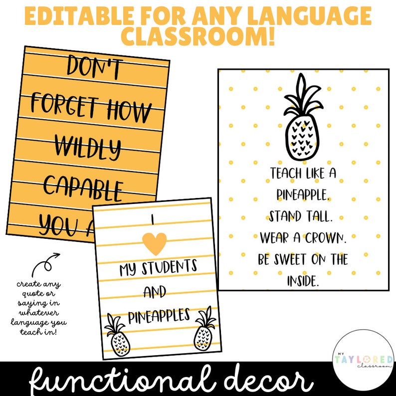 Pineapple Classroom Posters | Pineapple Classroom Decor - Etsy