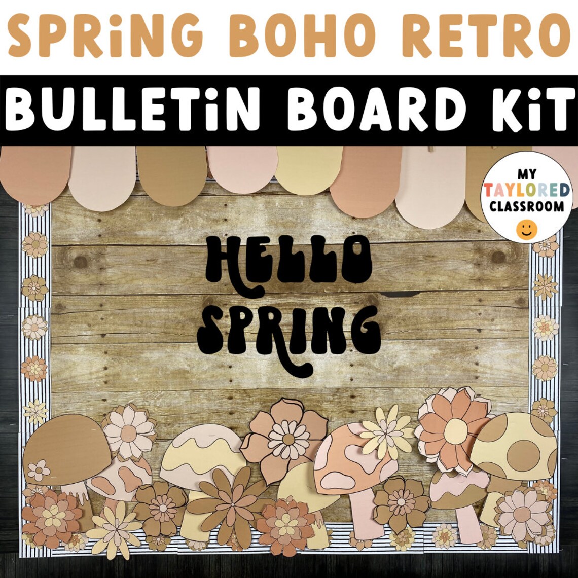 Spring Boho Retro Bulletin Board | Etsy