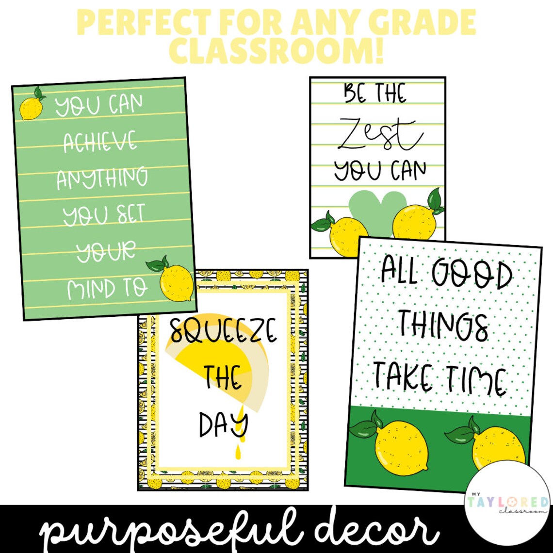 Lemon Classroom Posters | Lemon Classroom Decor - Etsy