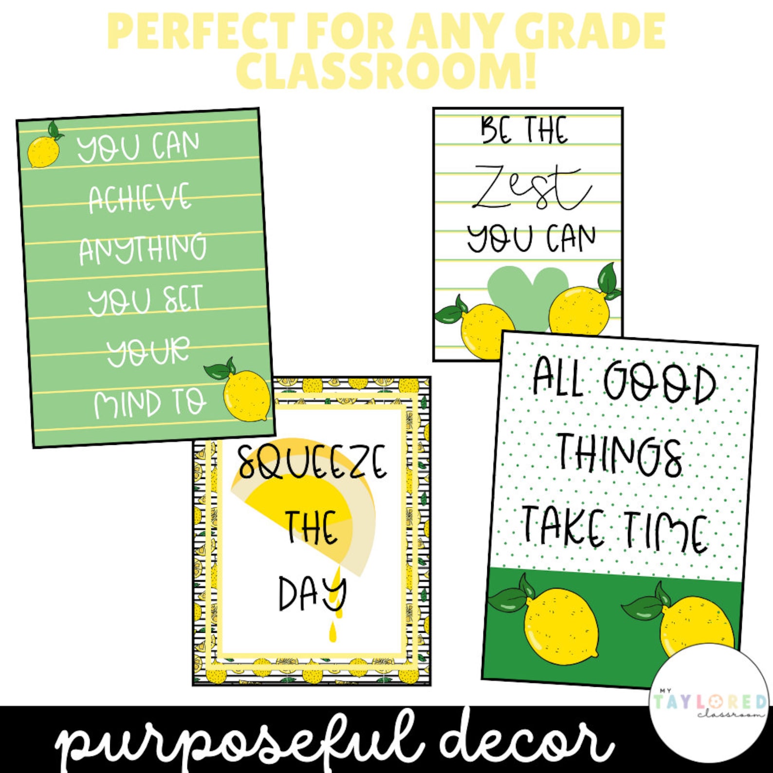 Lemon Classroom Posters | Lemon Classroom Decor - Etsy