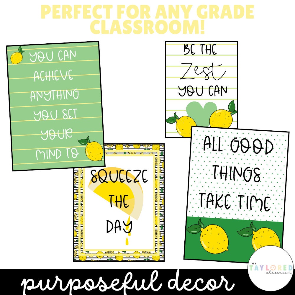 Lemon Classroom Posters Lemon Classroom Decor - Etsy