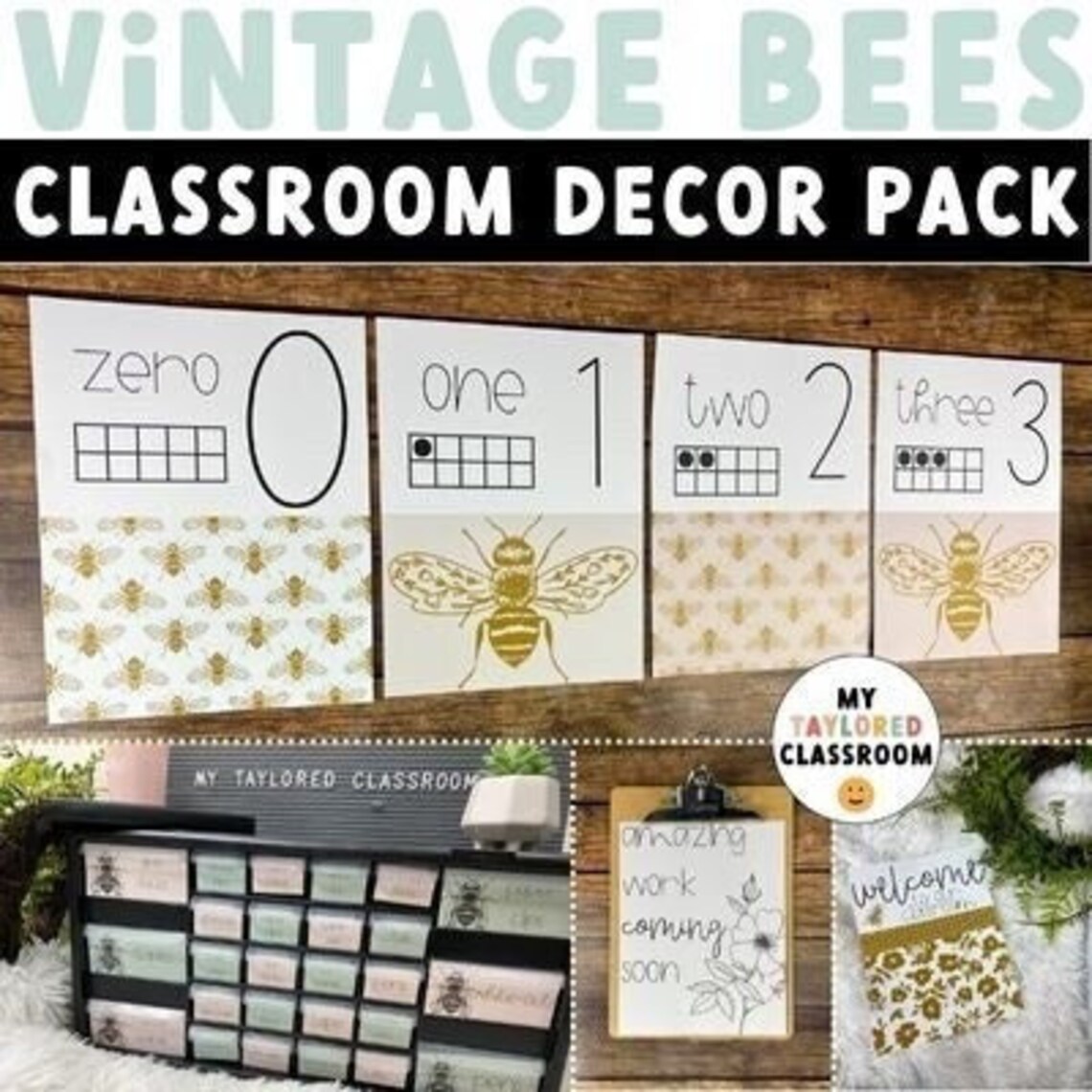 Vintage Bees Classroom Decor Bee-themed Classroom Decor - Etsy