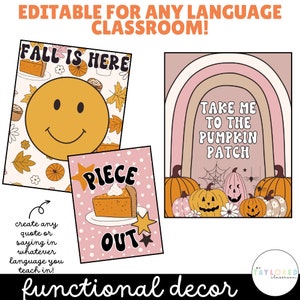 Fall Retro Vintage Classroom Posters | Fall Classroom Posters - Etsy