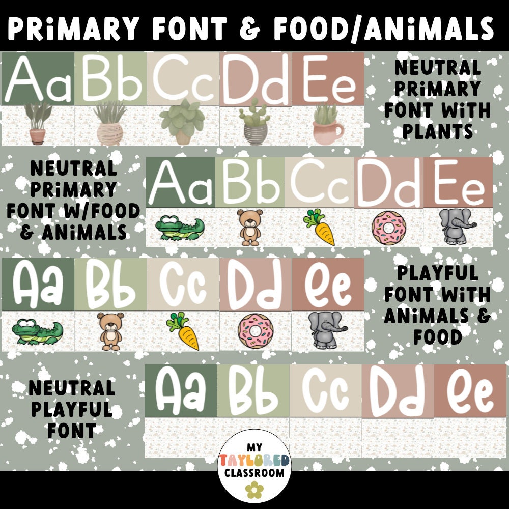 Plant Boho Neutral Alphabet Posters Plant Classroom Decor Calm ...