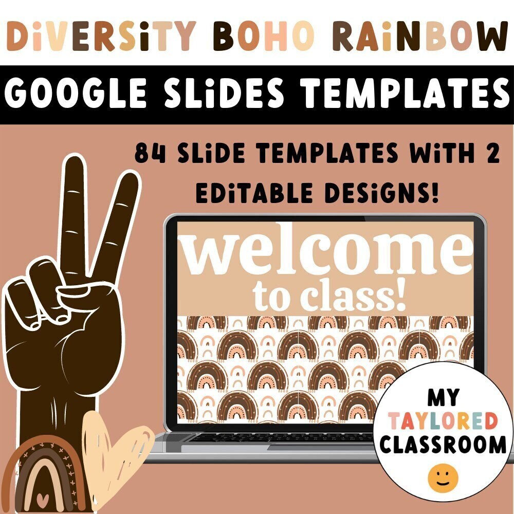 Diversity Boho Rainbow Google Slides Templates - Etsy