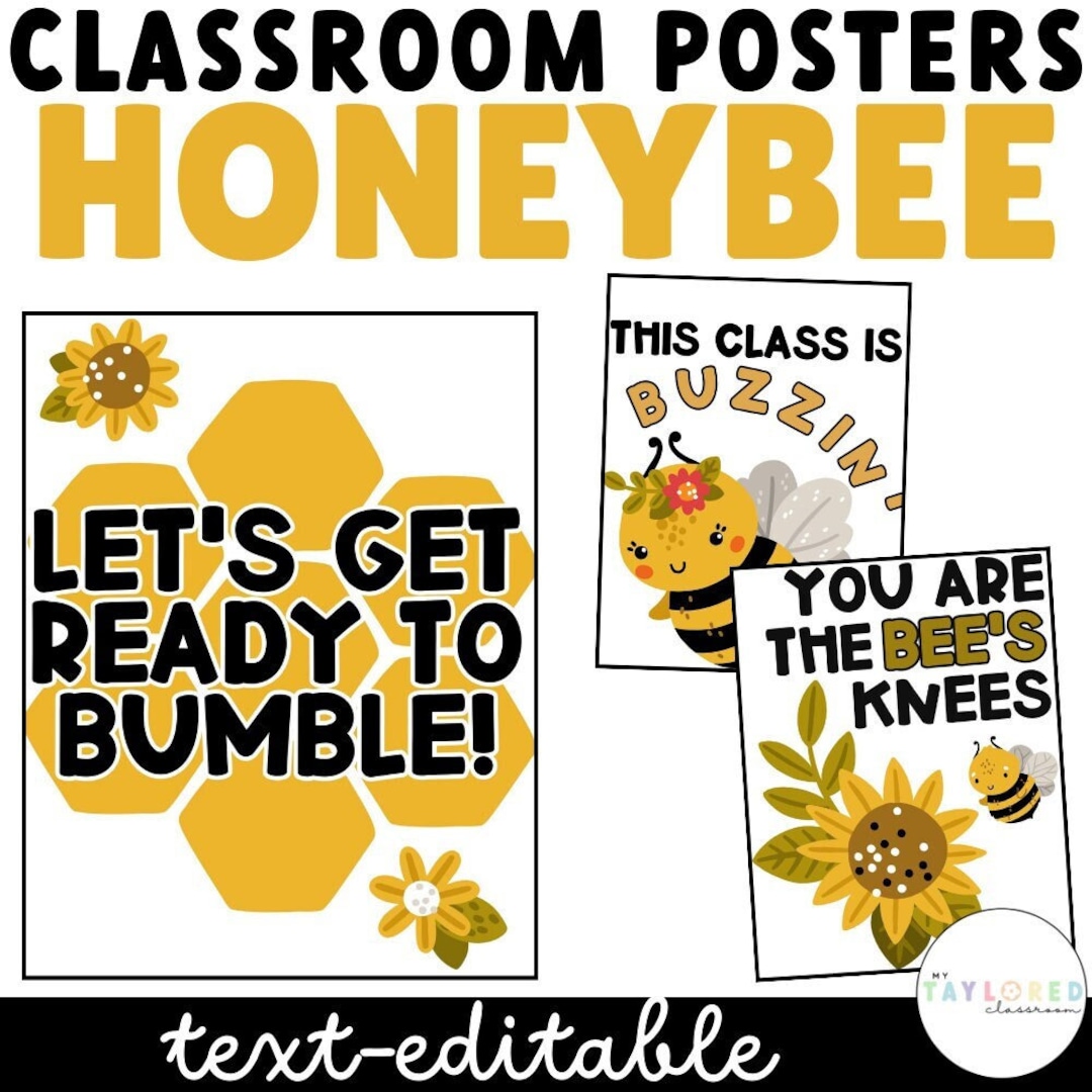 Honeybee Classroom Posters | Bee-themed Classroom Decor - Etsy