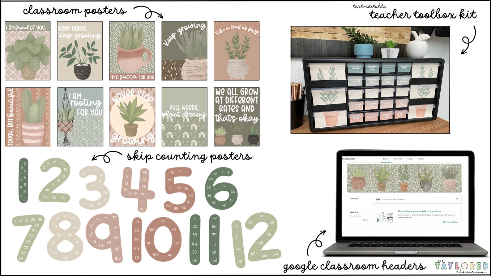 Plant Boho Neutral Classroom Decor Bundle Plant Classroom Decor Bundle ...