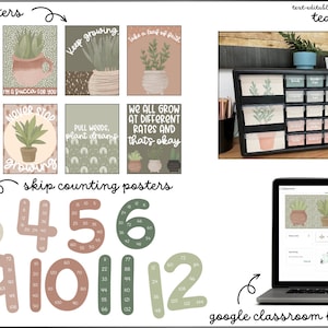 Plant Boho Neutral Classroom Decor Bundle | Plant Classroom Decor ...
