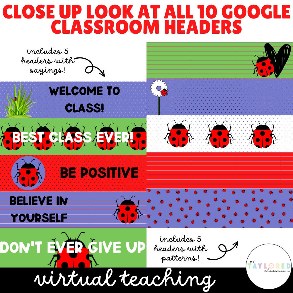 Ladybug Google Classroom Headers | Classroom Decor - Etsy