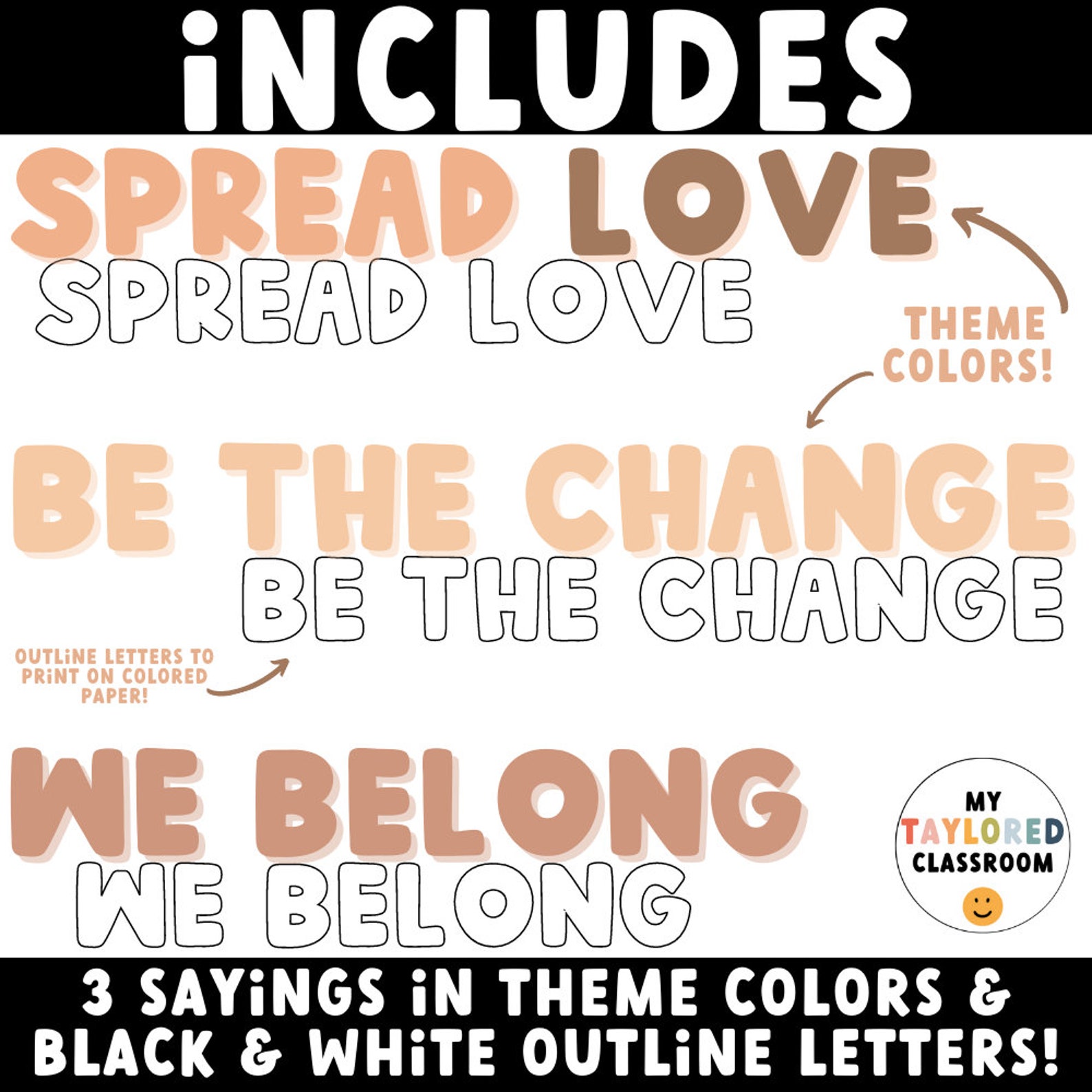 Diversity Boho Neutral Bulletin Board Kit | Boho Neutral Classroom ...