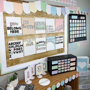 Pastel Rainbow Classroom Posters | EDITABLE | Pastel Classroom Decor - Etsy