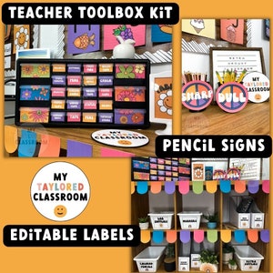 Retro Rainbow Classroom Decor | EDITABLE | Retro Classroom Decor - Etsy