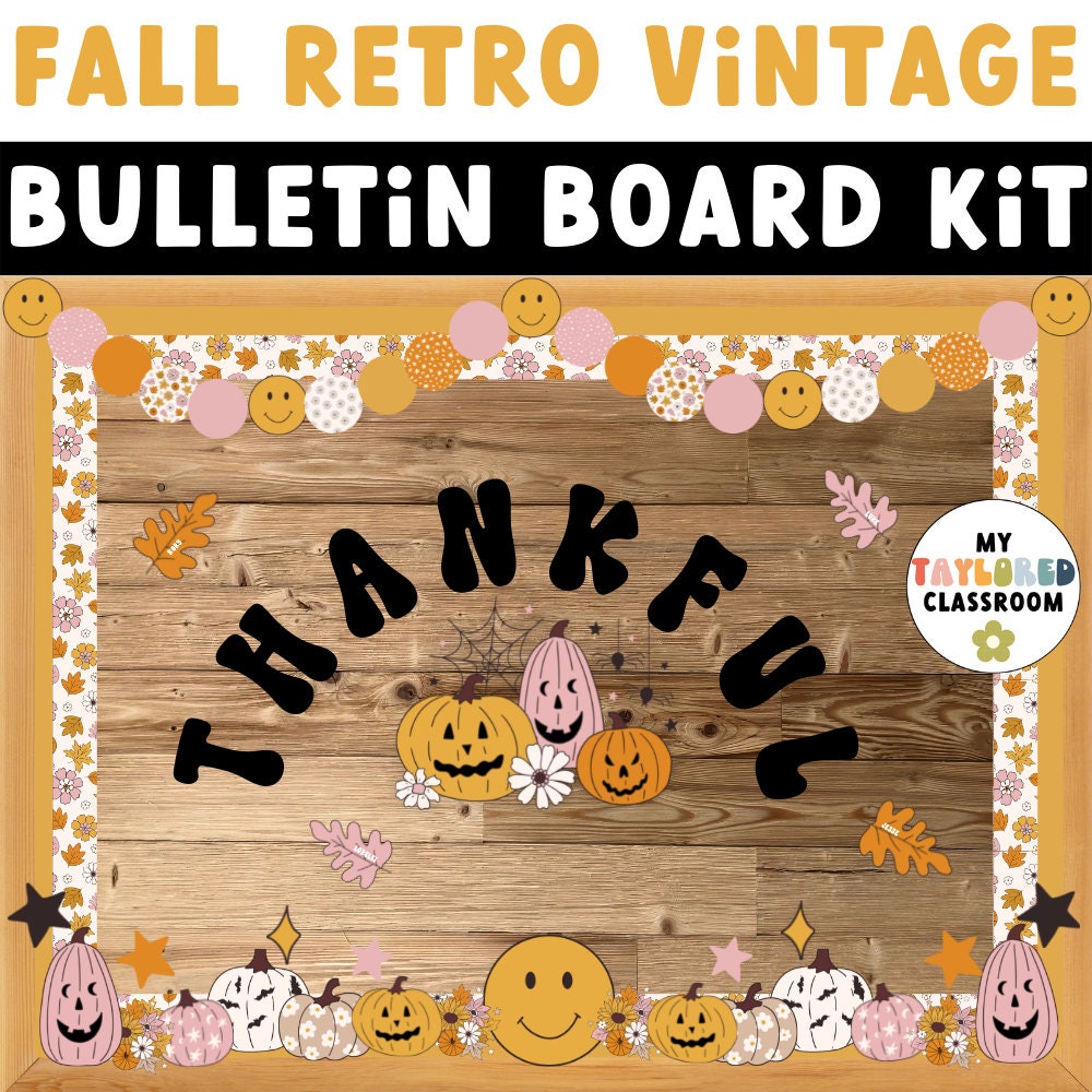 Fall Retro Vintage Bulletin Board Kit | Fall Classroom Decor - Etsy