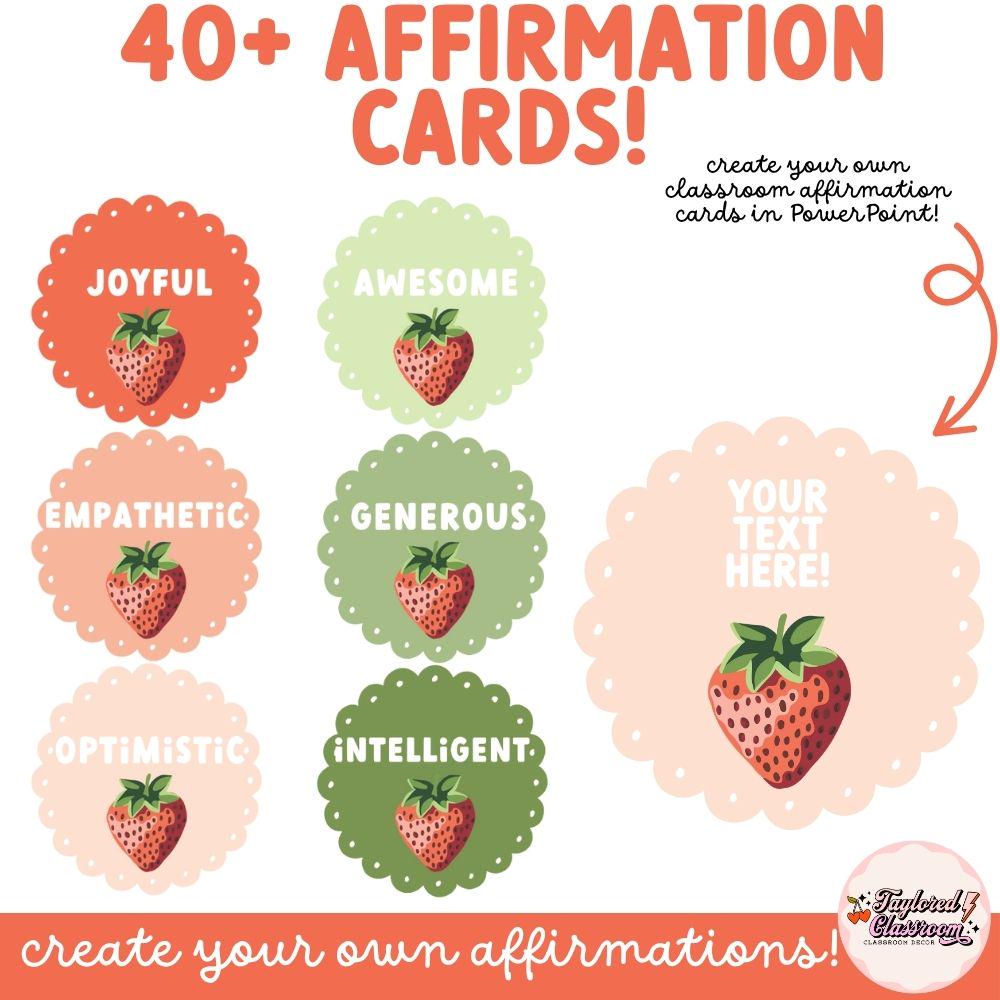 Vintage Strawberry Affirmation Station - EDITABLE - Strawberry ...