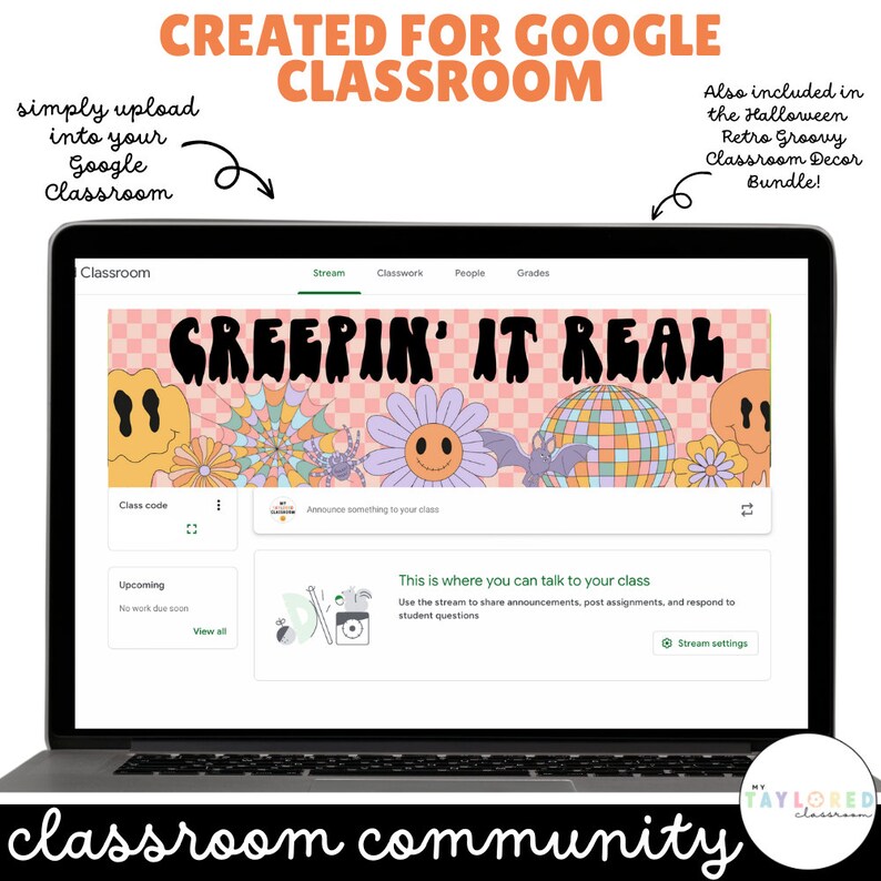 Halloween Retro Groovy Google Classroom Headers | Halloween Classroom ...