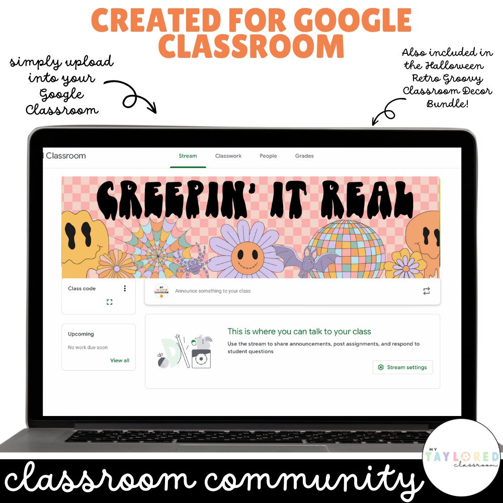 Halloween Retro Groovy Google Classroom Headers | Halloween Classroom ...