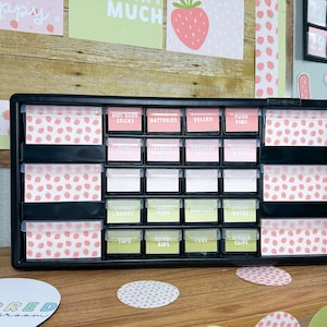 Strawberry Classroom Decor | EDITABLE | Calm Pastel Classroom Decor - Etsy