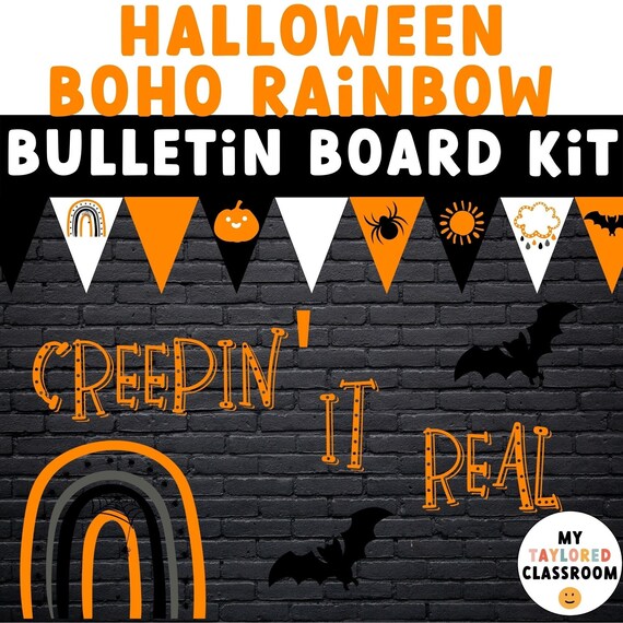 Halloween Boho Rainbow Bulletin Board Kit - Etsy