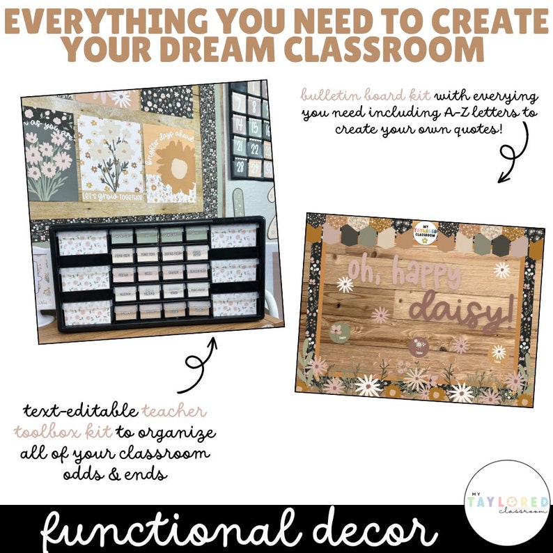 Vintage Floral Classroom Decor Bundle | Editable Decor - Etsy