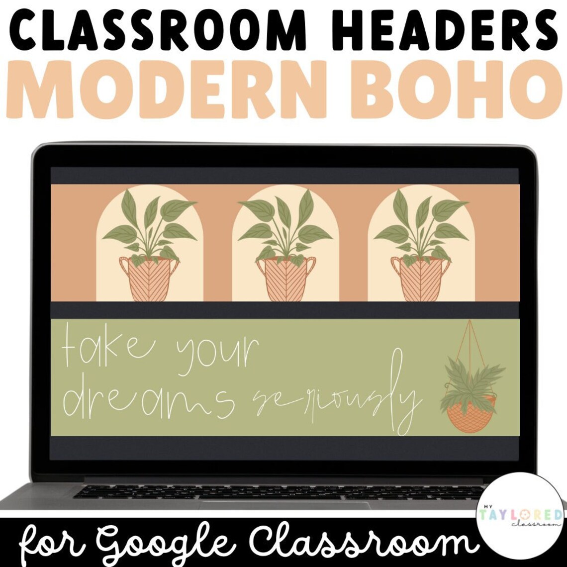 Modern Boho Google Classroom Headers | Boho Classroom Decor - Etsy