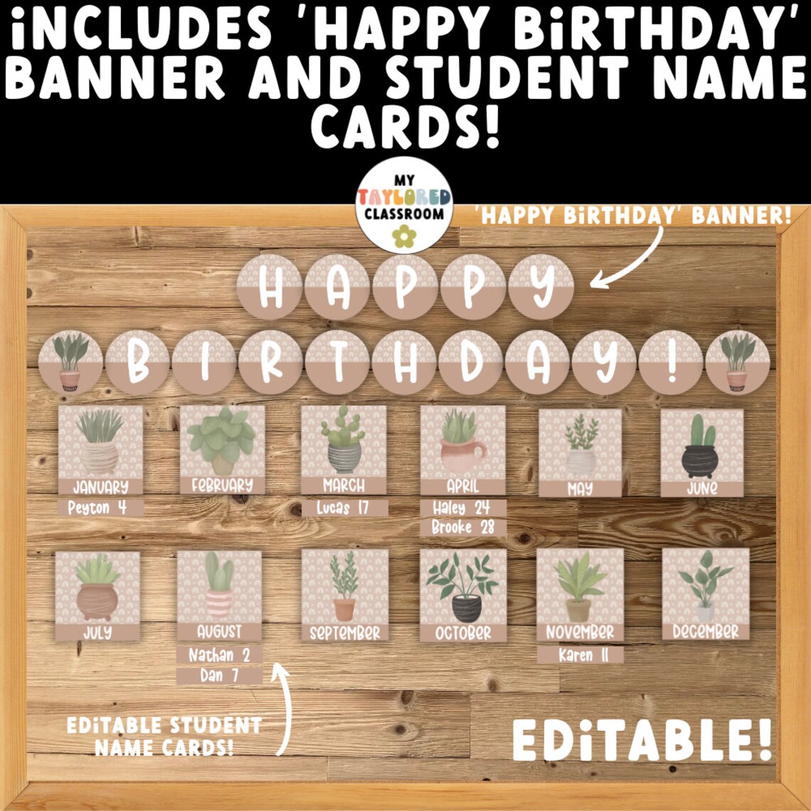 Plant Boho Neutral Birthday Display Plant Classroom Decor - Etsy