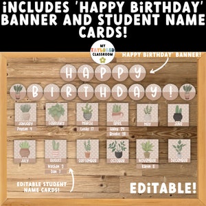 Plant Boho Neutral Birthday Display | Plant Classroom Decor | Neutral ...