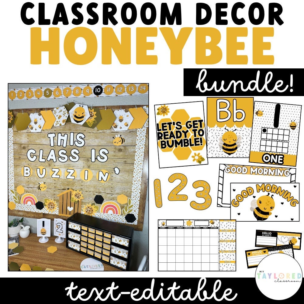 Honeybee Classroom Decor EDITABLE Bee-themed Classroom Decor - Etsy