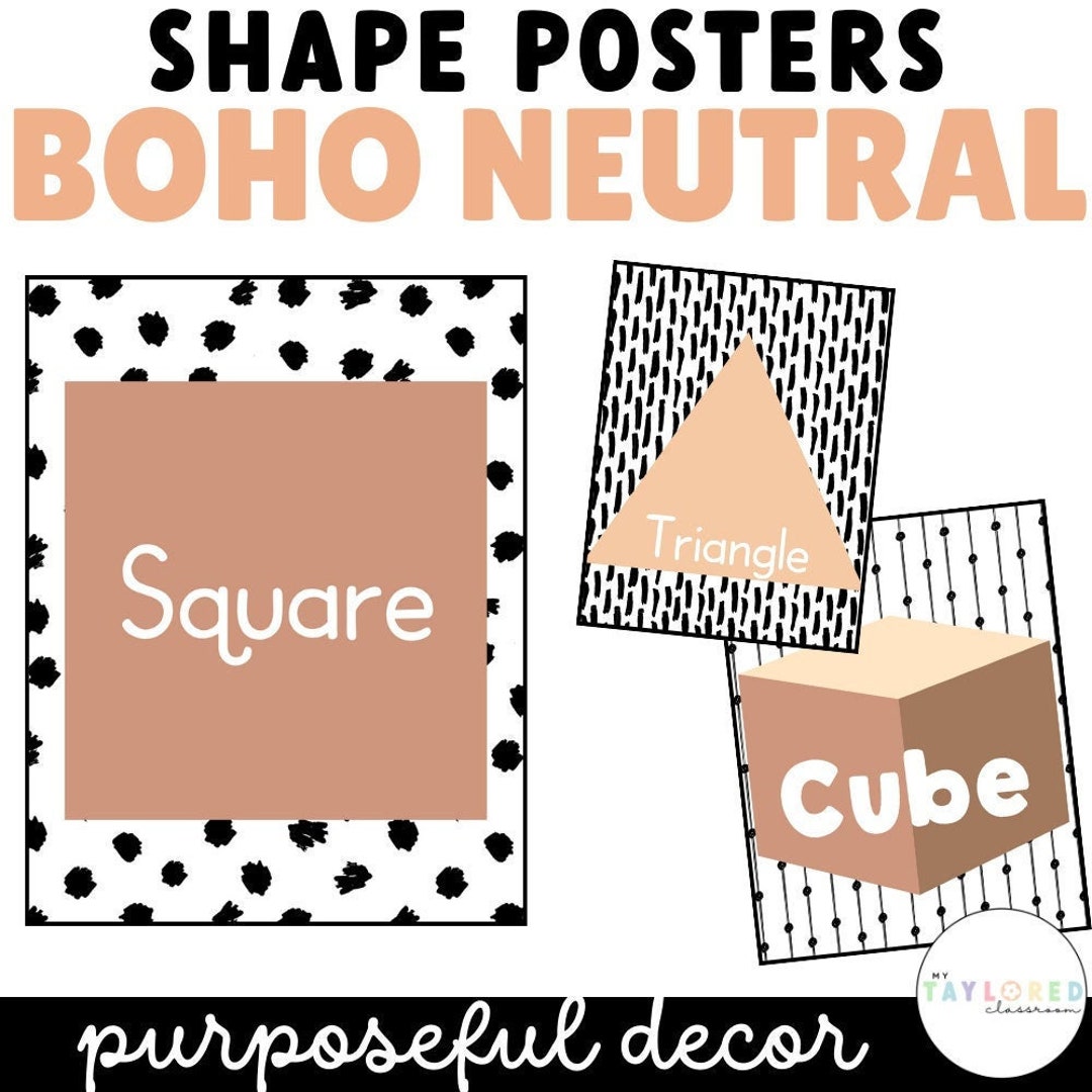 Boho Neutral Shape Posters | Boho Neutral Classroom Decor | Diversity ...