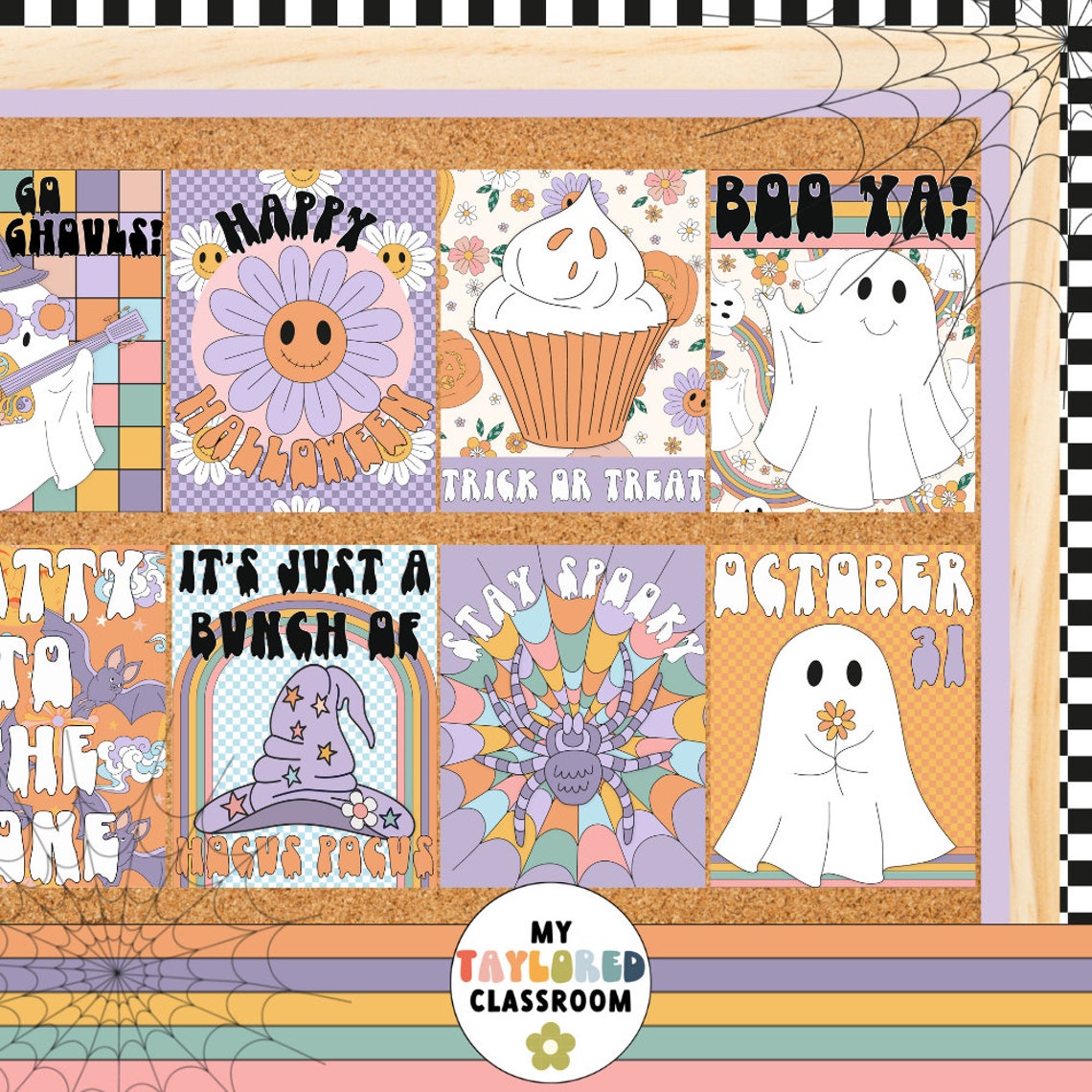 Halloween Retro Groovy Classroom Posters Halloween Classroom - Etsy