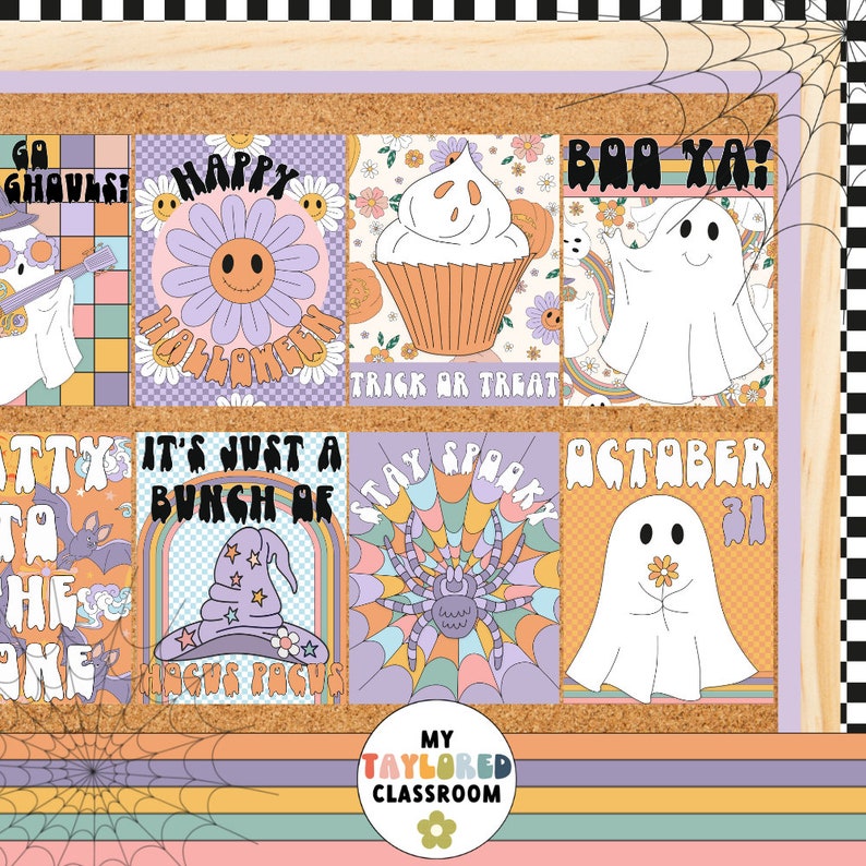 Halloween Retro Groovy Classroom Posters Halloween Classroom - Etsy