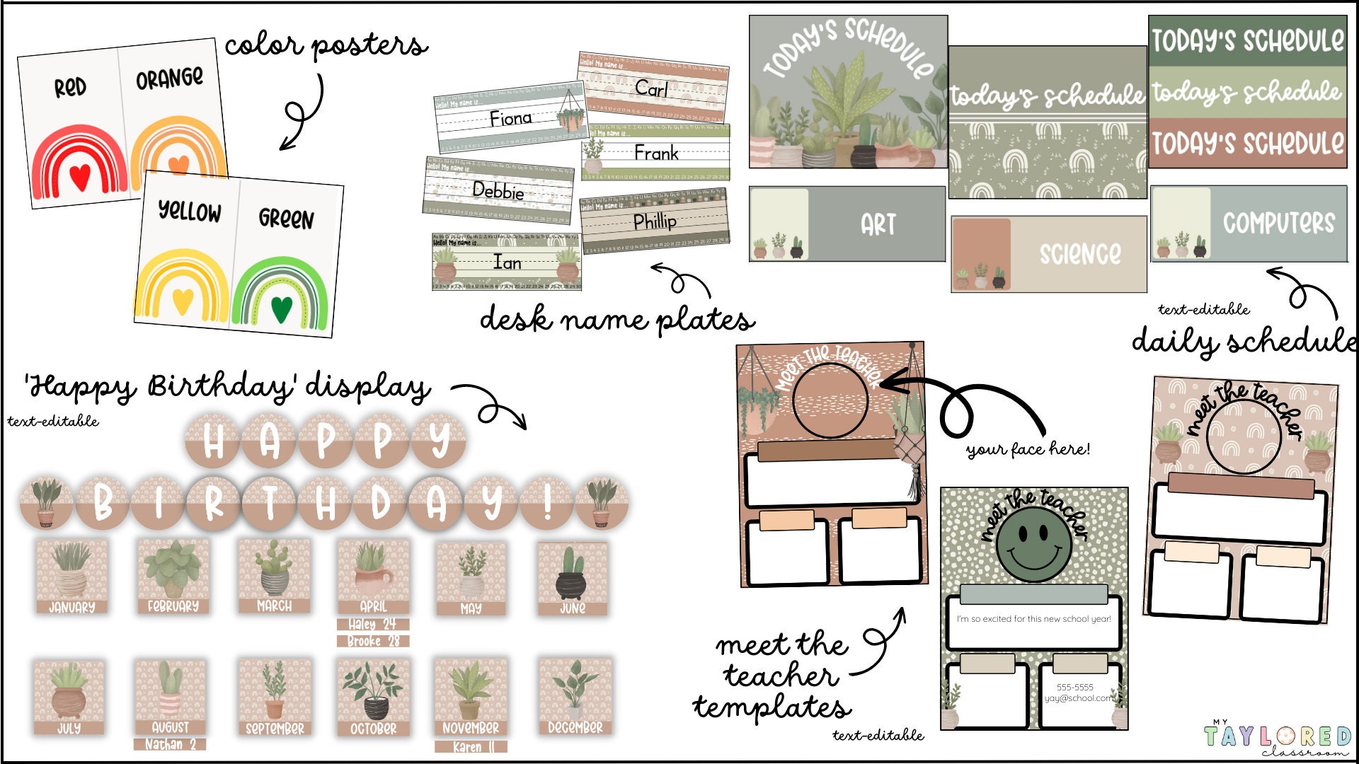 Plant Boho Neutral Classroom Decor Bundle Plant Classroom - Etsy