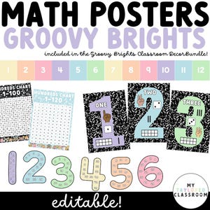 Groovy Brights Math Poster Bundle – Retro-inspired Classroom Decor ...