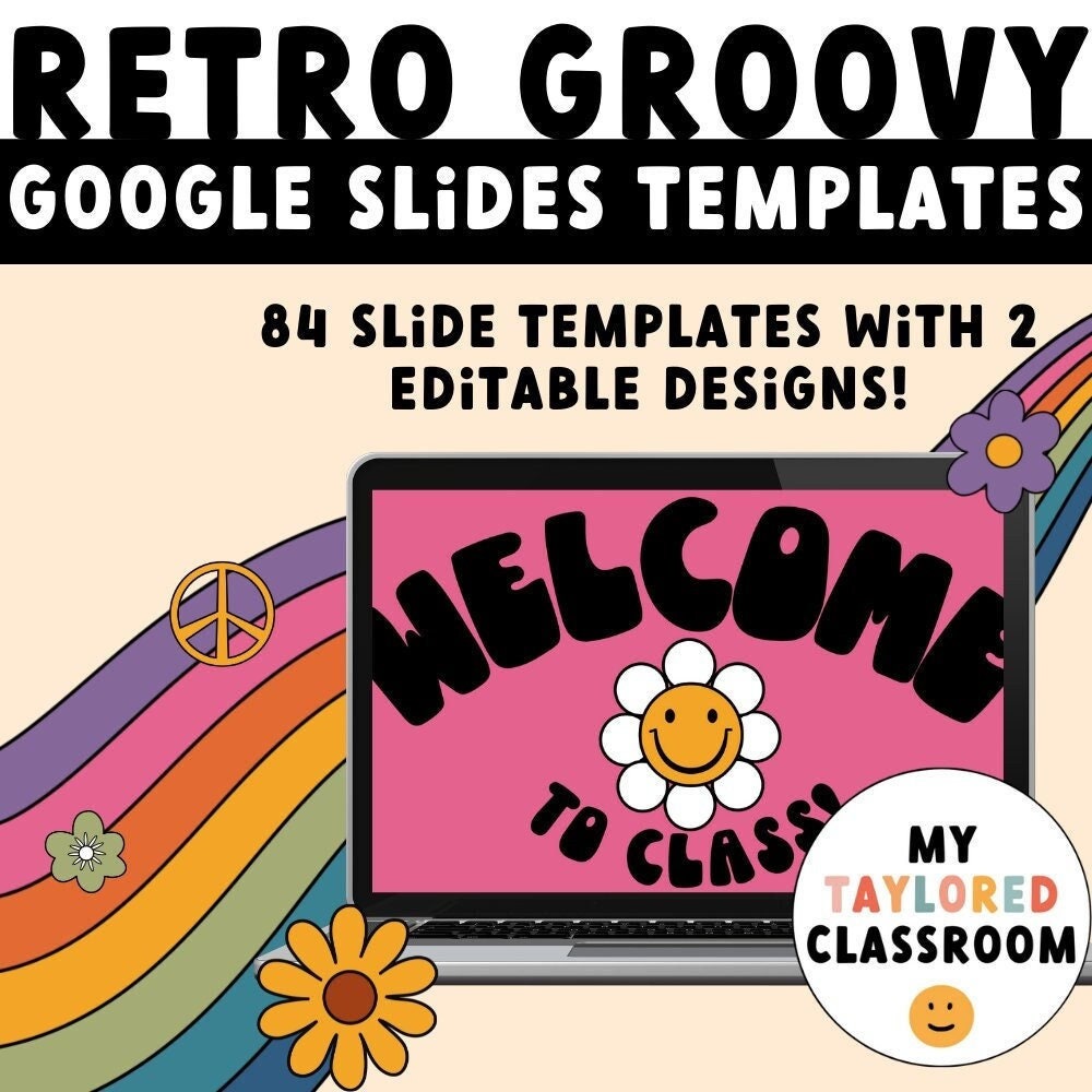 Retro Groovy Google Slides Templates - Etsy