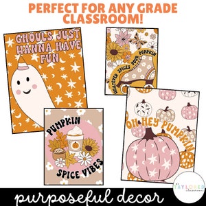 Fall Retro Vintage Classroom Posters | Fall Classroom Posters - Etsy