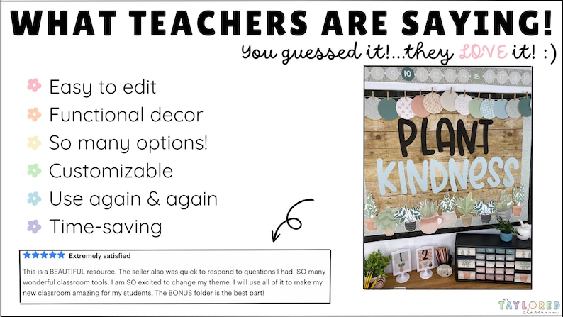 Plant Boho Neutral Classroom Decor Bundle | Plant Classroom Decor ...