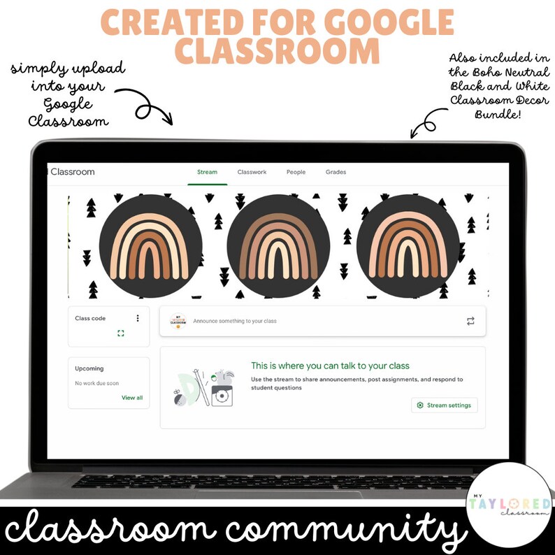 Boho Neutral Google Classroom Headers | Diversity Classroom Decor ...