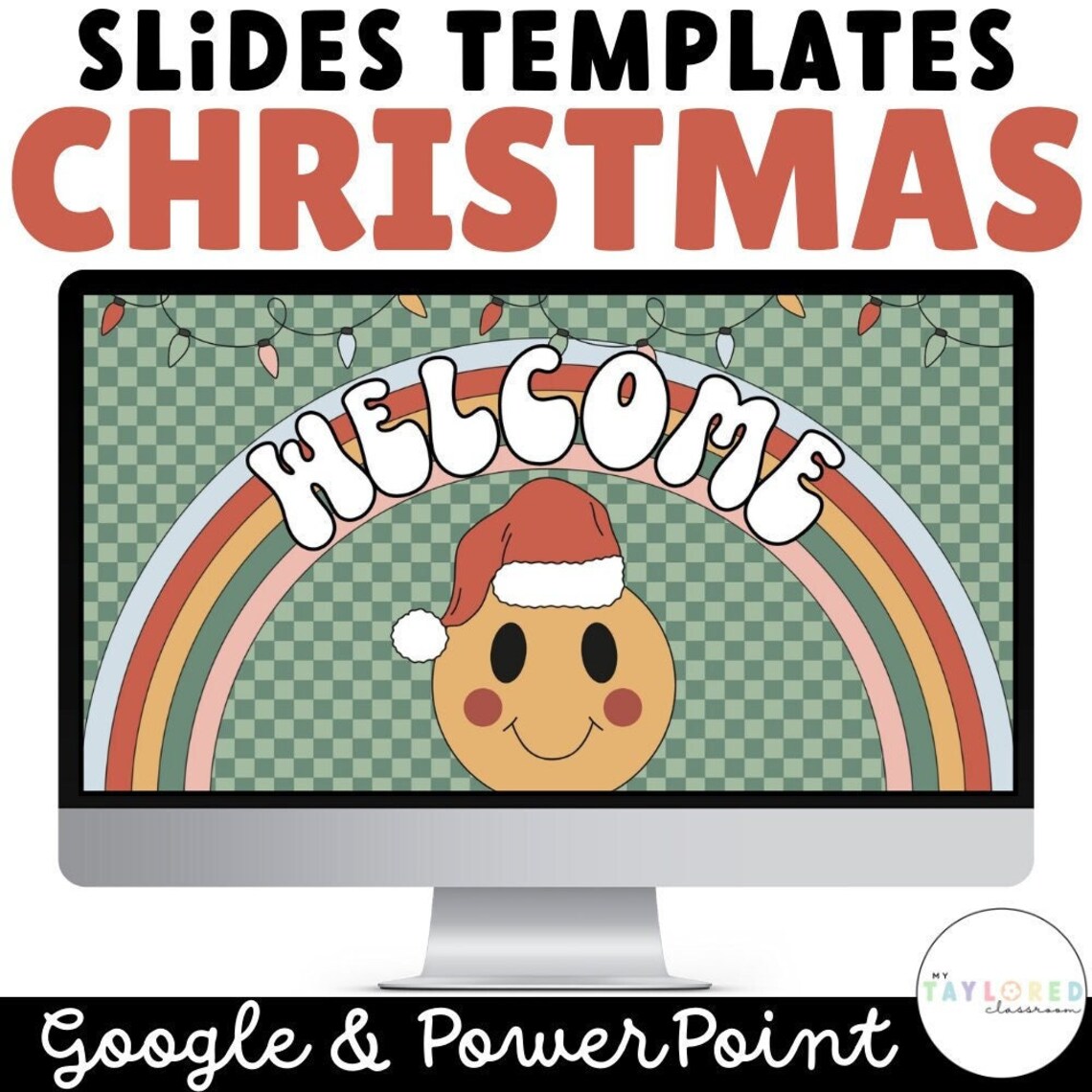 Christmas Retro Groovy Google Slides Templates | Christmas Powerpoint ...