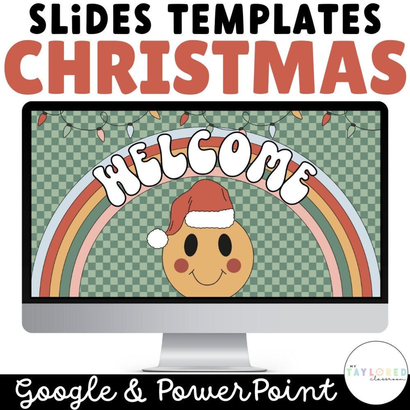 Christmas Retro Groovy Google Slides Templates | Christmas Powerpoint ...