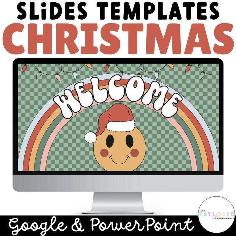 Christmas Retro Groovy Google Slides Templates | Christmas Powerpoint ...
