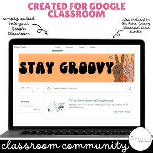 Retro Groovy Google Classroom Headers Google Classroom Headers Virtual ...
