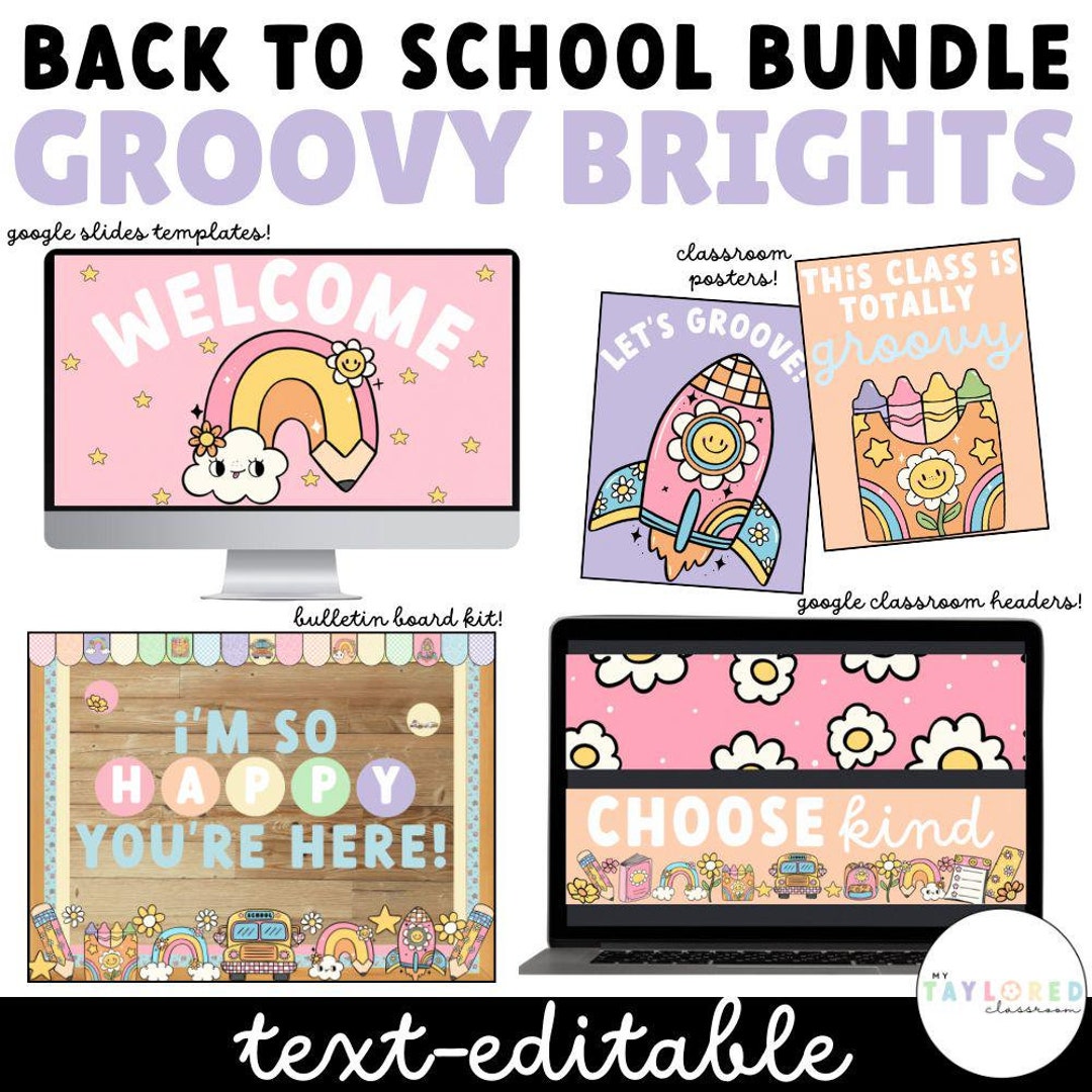 Groovy Brights Back to School Classroom Decor Bundle - Etsy