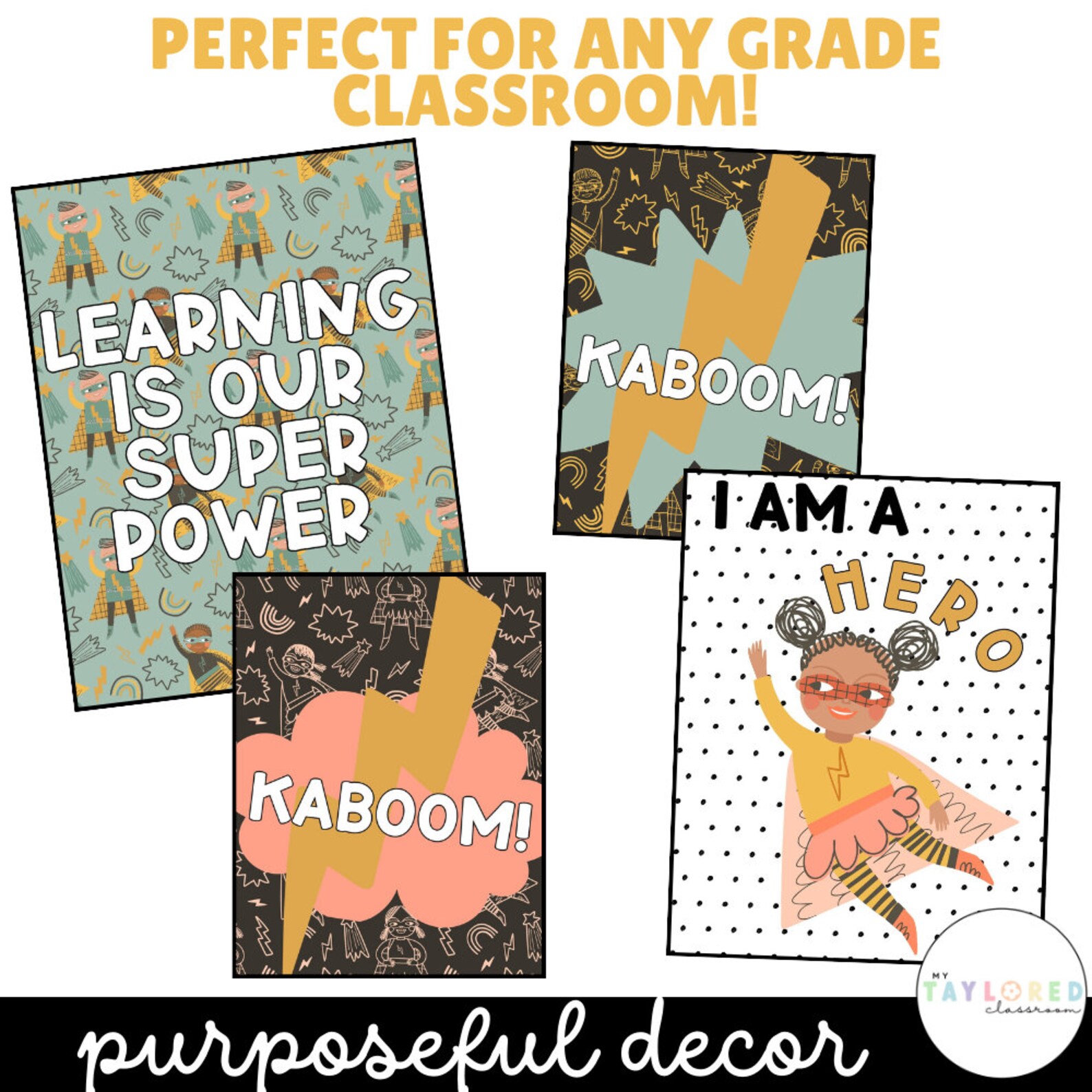 Superhero Classroom Posters | Superhero Editable Classroom Posters ...