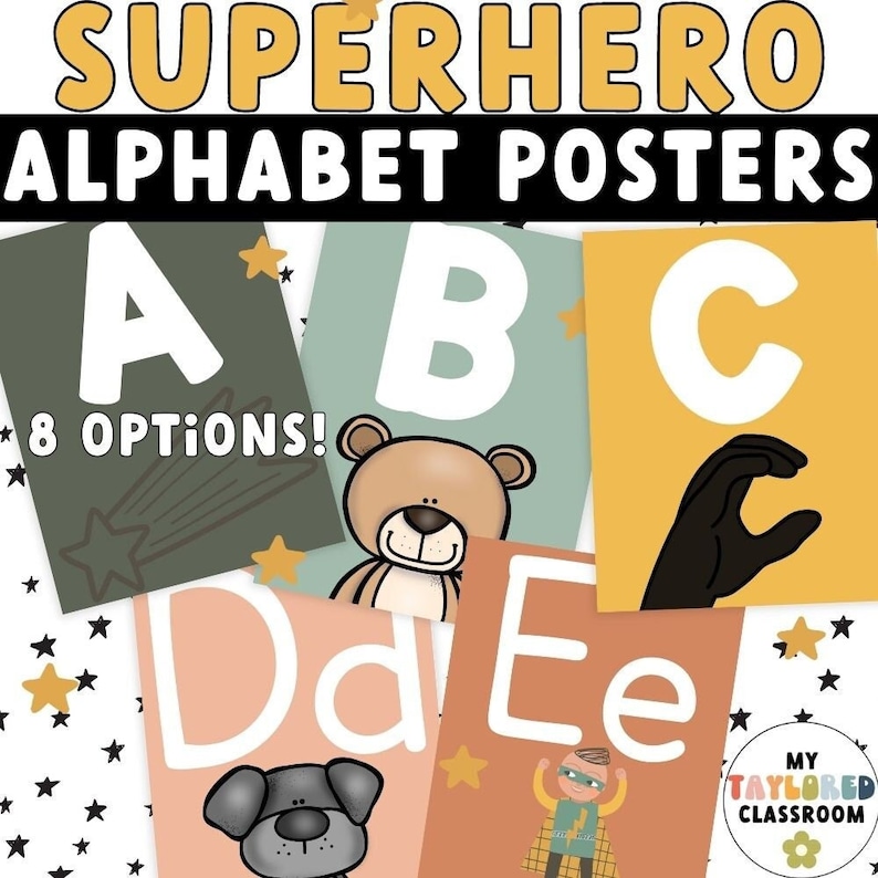 Superhero Alphabet Posters | Superhero Classroom Decor - Etsy